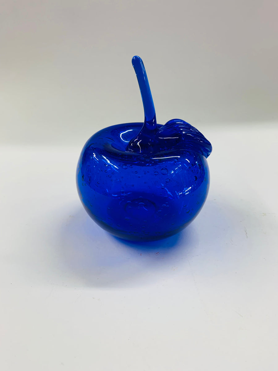 French Biot Blue glass Apple – Antique Alley