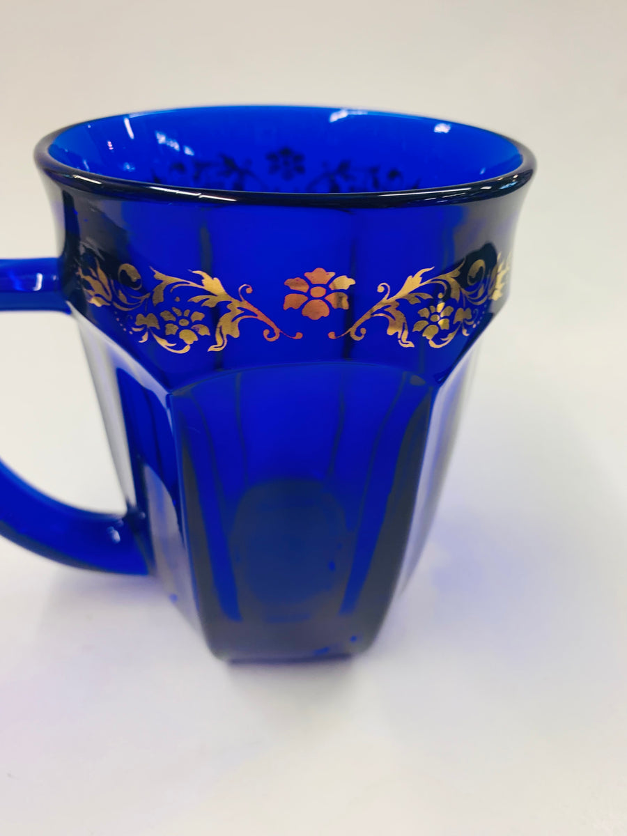 Vintage cobalt blue glass large mug – Antique Alley